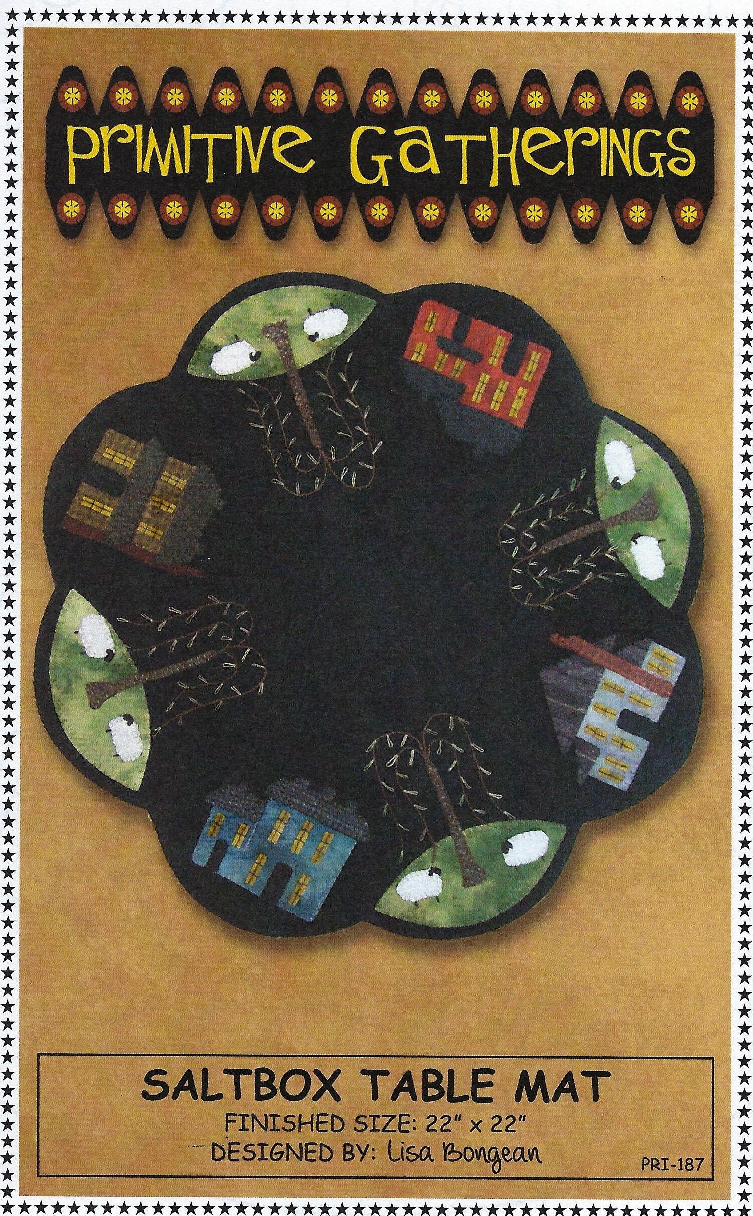 Primitive Gatherings Saltbox Table Mat Pattern house Sheep - Etsy