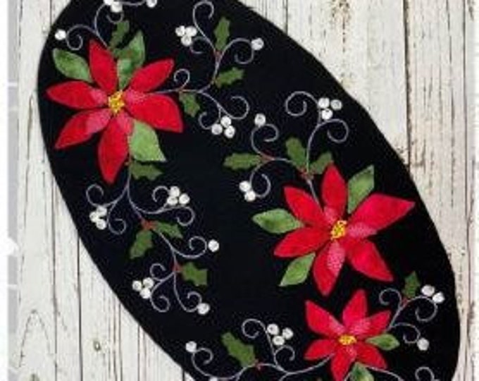Holly Jolly Pattern by Granny's Legacy Wool Applique Embroidery - Etsy
