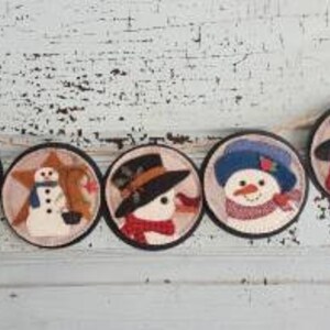 Wool Applique Snowflake Squad Kit or Pattern Only by Dawn Shuck for Sew Cherished on Circle ...