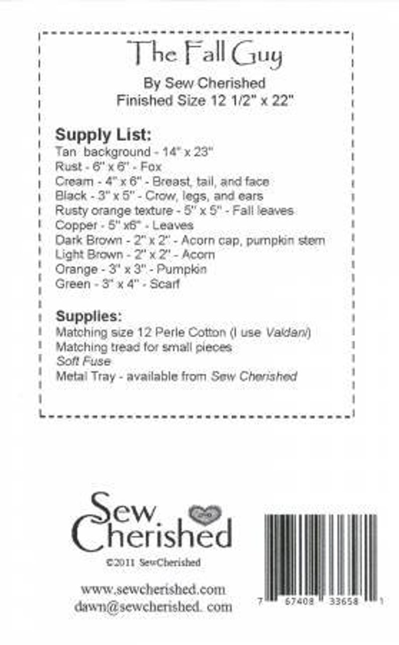 Wool Applique the Fall Guy Kit or Pattern Only by Dawn Shuck - Etsy