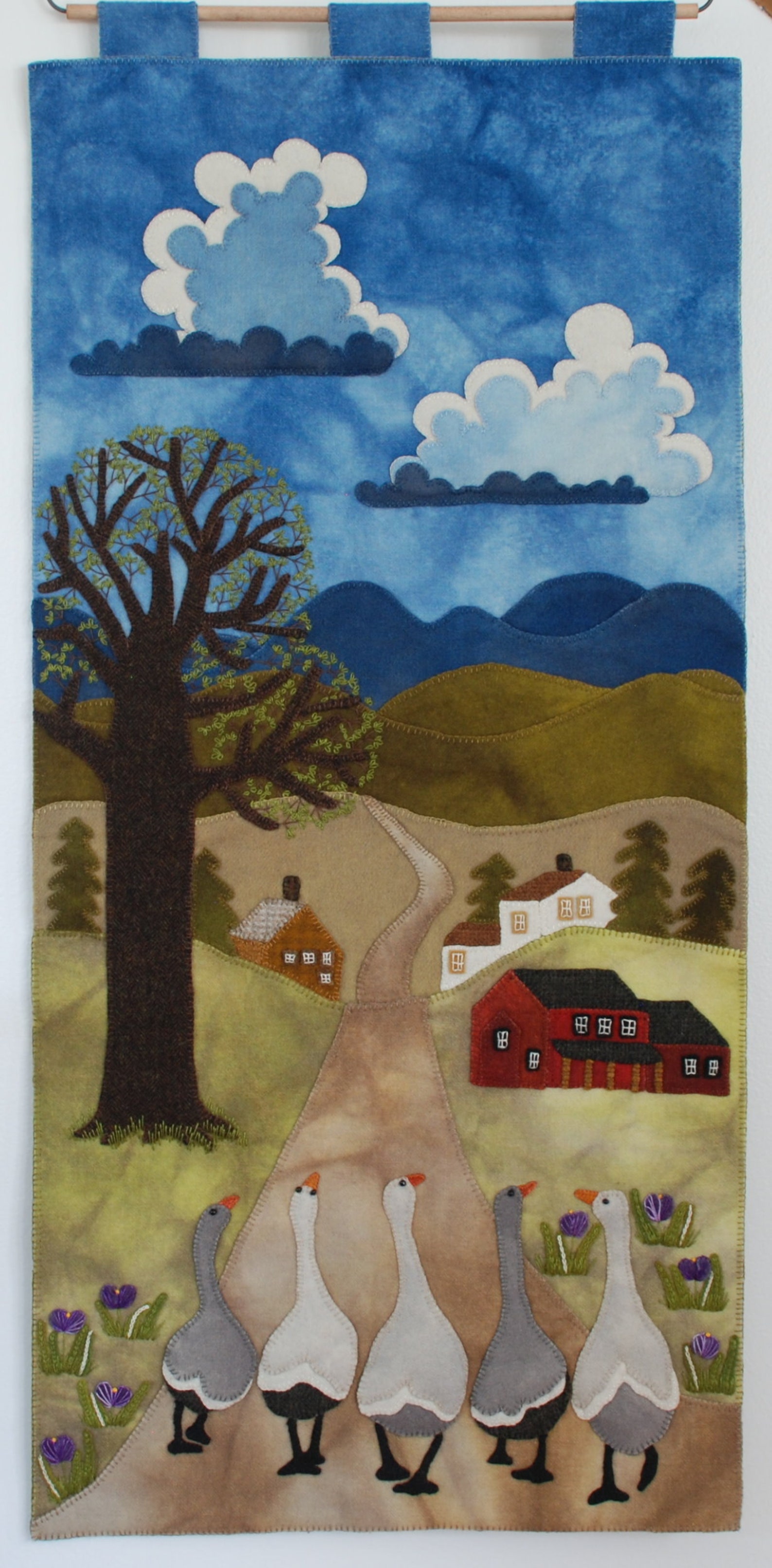 Wool Applique Wandering the Back Roads Pattern and Kit | Etsy