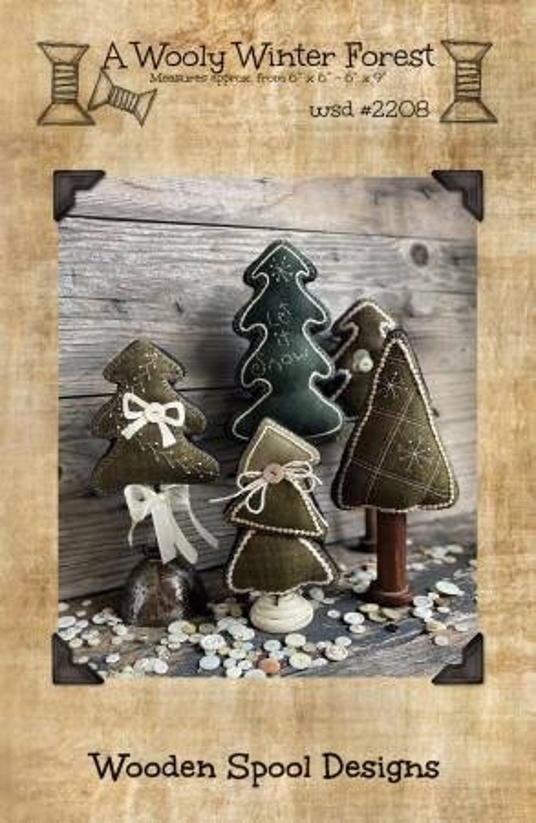 Wool Applique a Wooly Winter Forest Pattern by Wooden Spool Designs - Etsy