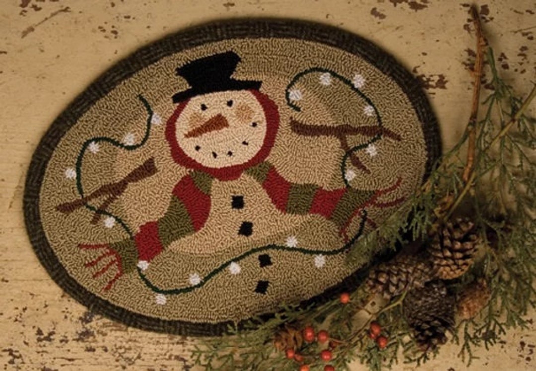 Embroidery Punchneedle Pattern, Threads That Bind Yuletide Trimmings, Pattern Printed on Weavers ...