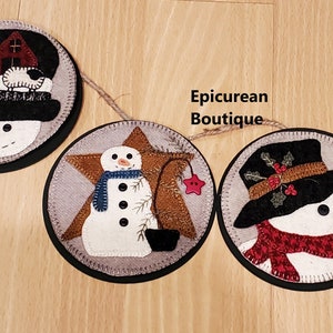 Wool Applique Snowflake Squad Kit or Pattern Only by Dawn Shuck for Sew Cherished on Circle ...