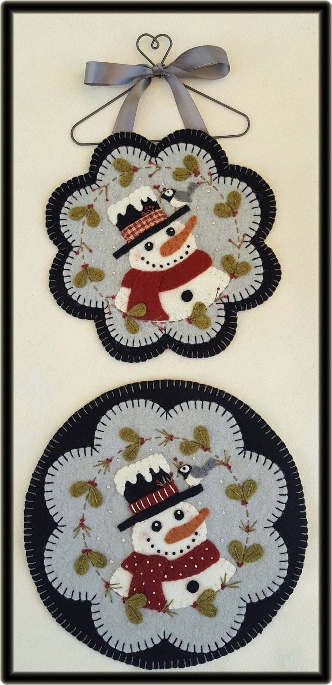 Frosted Friends Kit for 2 Mat/mug Rug Using Wool Felt Applique by ...