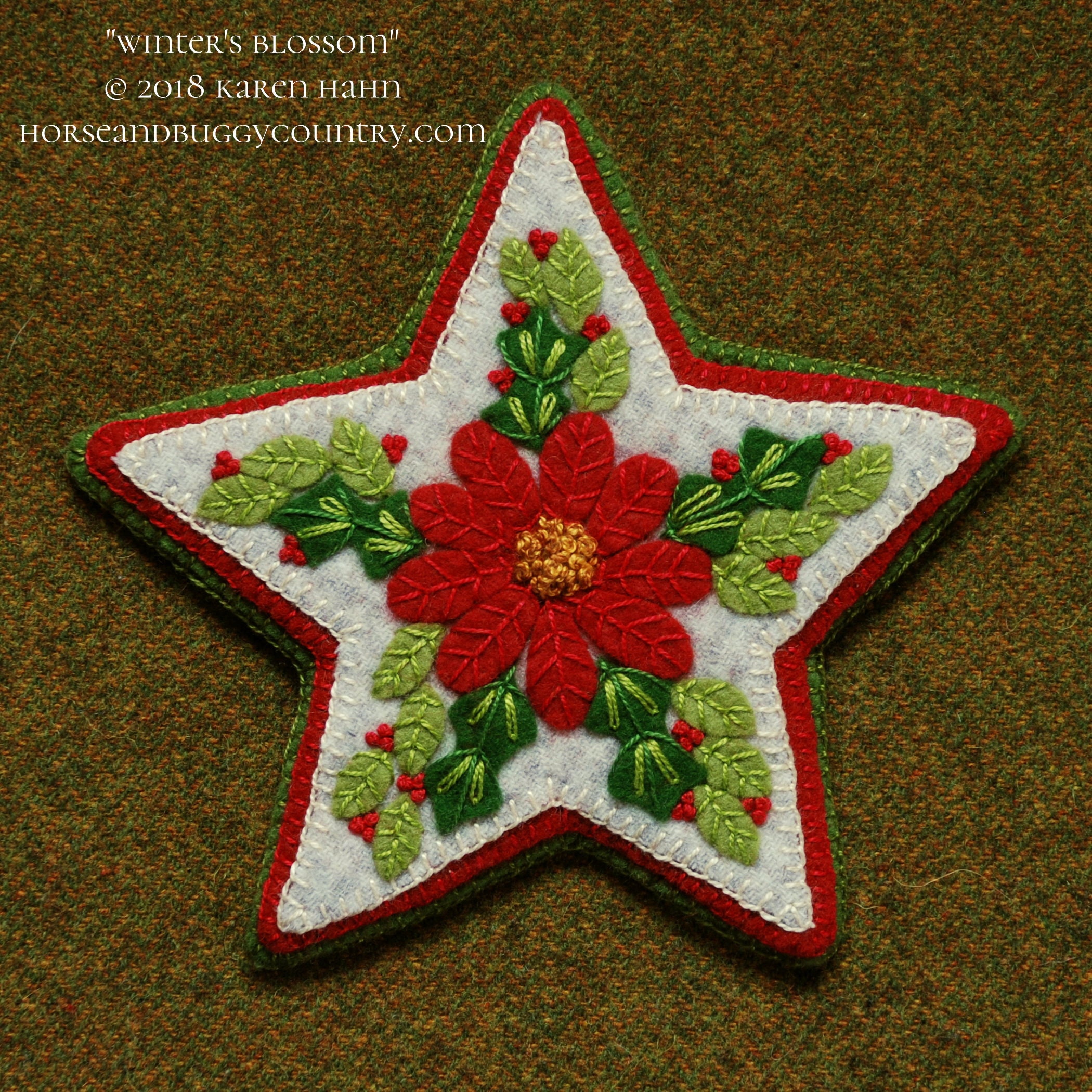 Wool Applique Star Ornament Winter's Blossom Pattern | Etsy