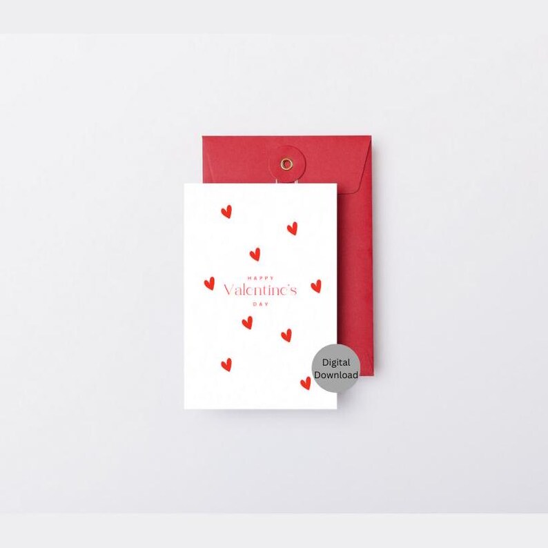 Happy Valentine's Day Printable Card | Valentine's Simple Digital Card ...