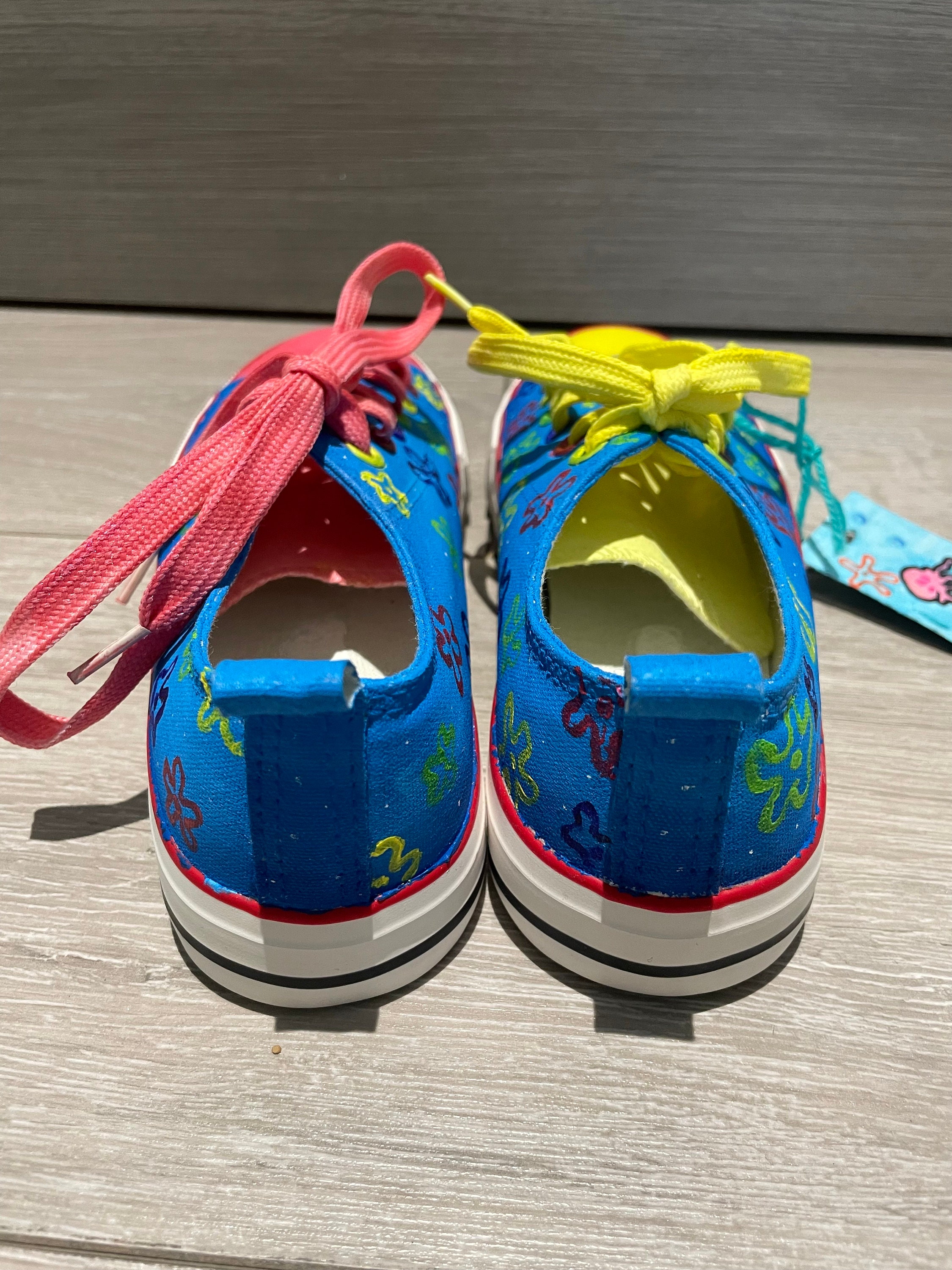 Hand-painted Spongebob Custom Cartoon Trainers Size: 3 UK. Read ...