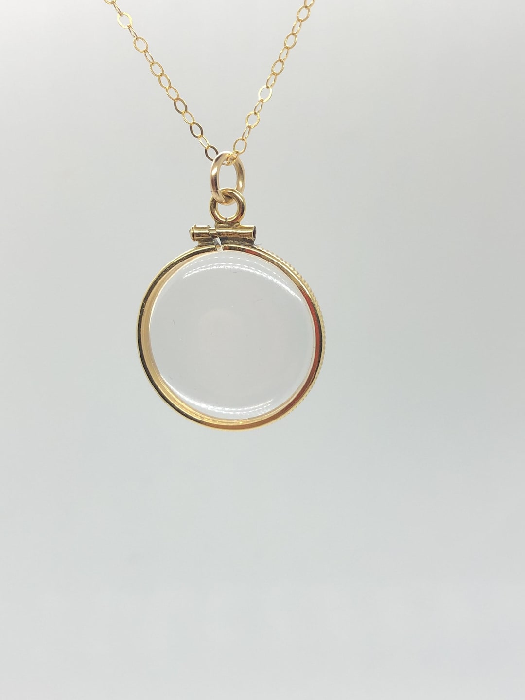 Empty Vintage 12k Gold Filled Locket, 20 Mm, New Old Stock With Chain ...