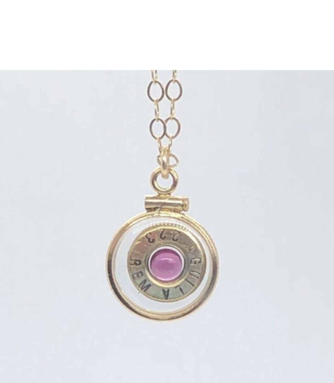 Handmade 14k Gold Filled .223 Cal Bullet View Locket, With a Genuine ...