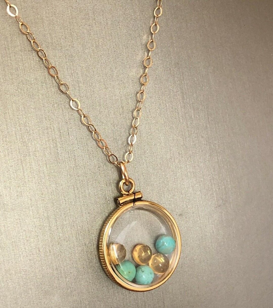Vintage 12k Gold Filled Shaker Locket With Beautiful Mix Citrine and ...