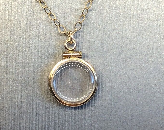 Bubble Glass Faceted Locket Gold Filled Pendant - Etsy