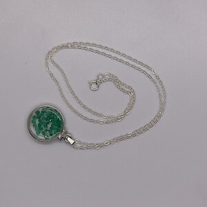 Handmade Dime Size Sterling Silver Emerald Shaker Locket Lucite View ...
