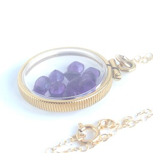 Handmade Amethyst Shaker Locket 20mm, Gold Filled Locket, 2.9 TCW ...