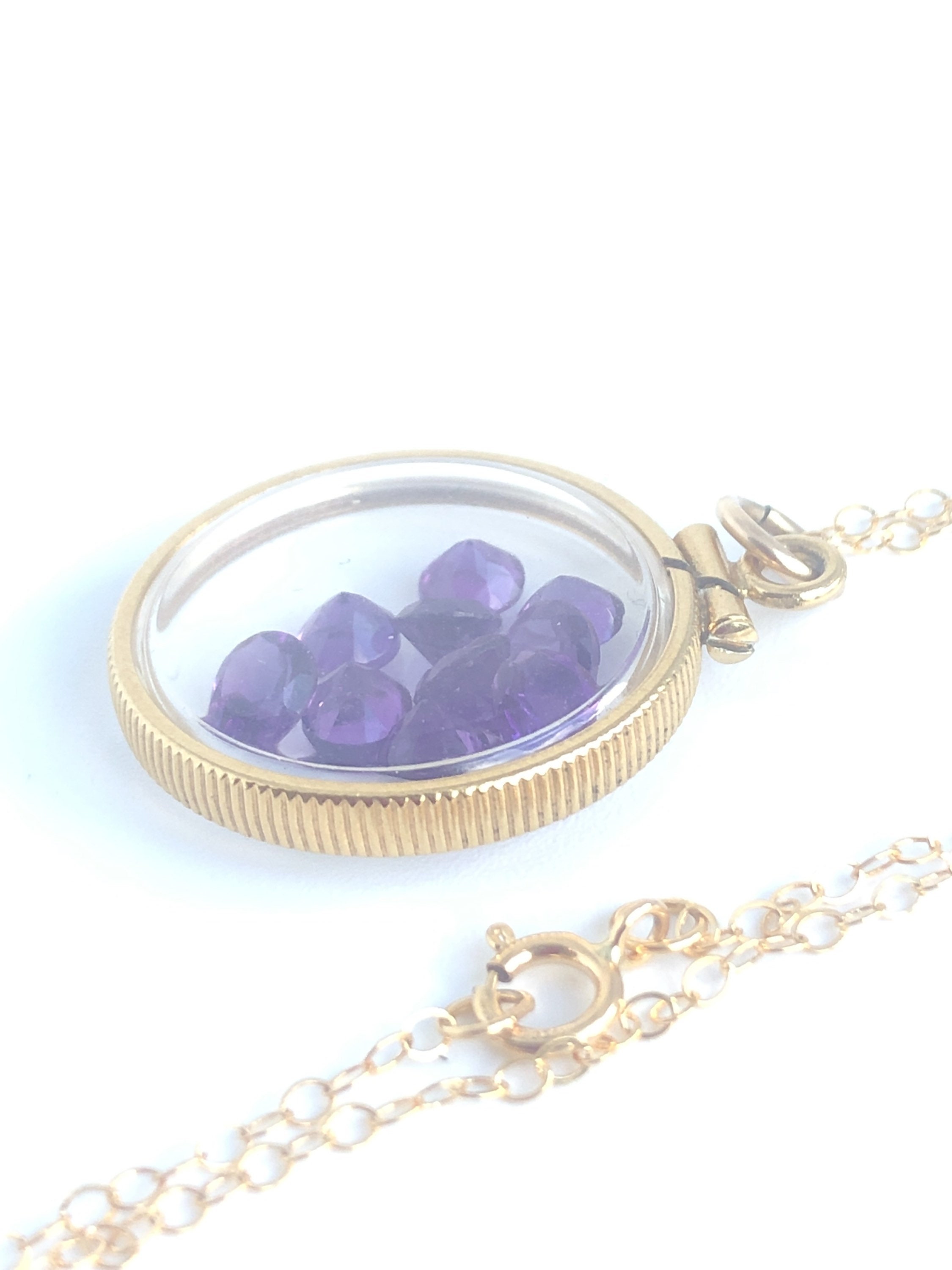 Handmade Amethyst Shaker Locket 20mm Gold Filled Locket 2.9 | Etsy
