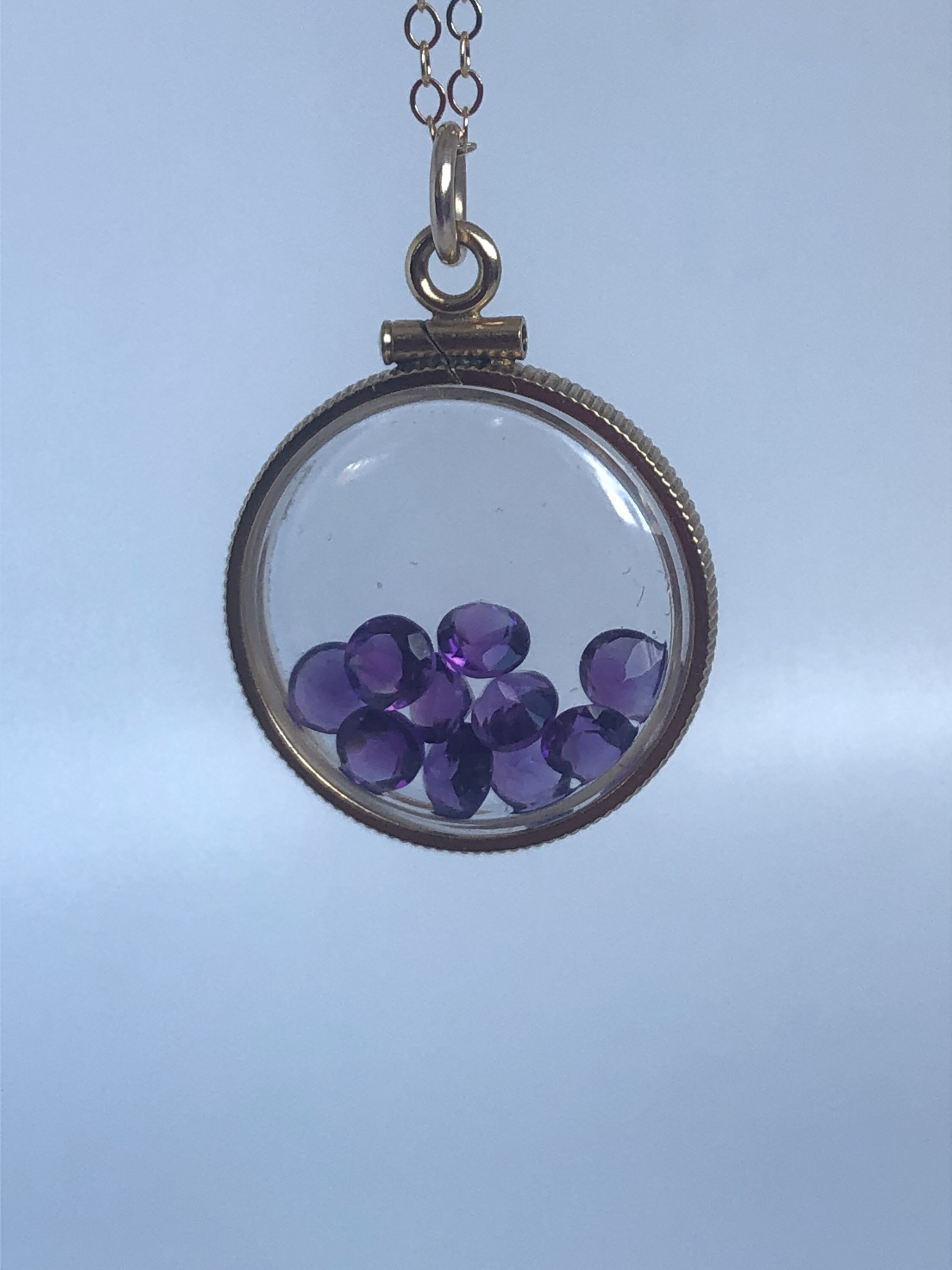 Handmade Amethyst Shaker Locket 20mm Gold Filled Locket 2.9 | Etsy