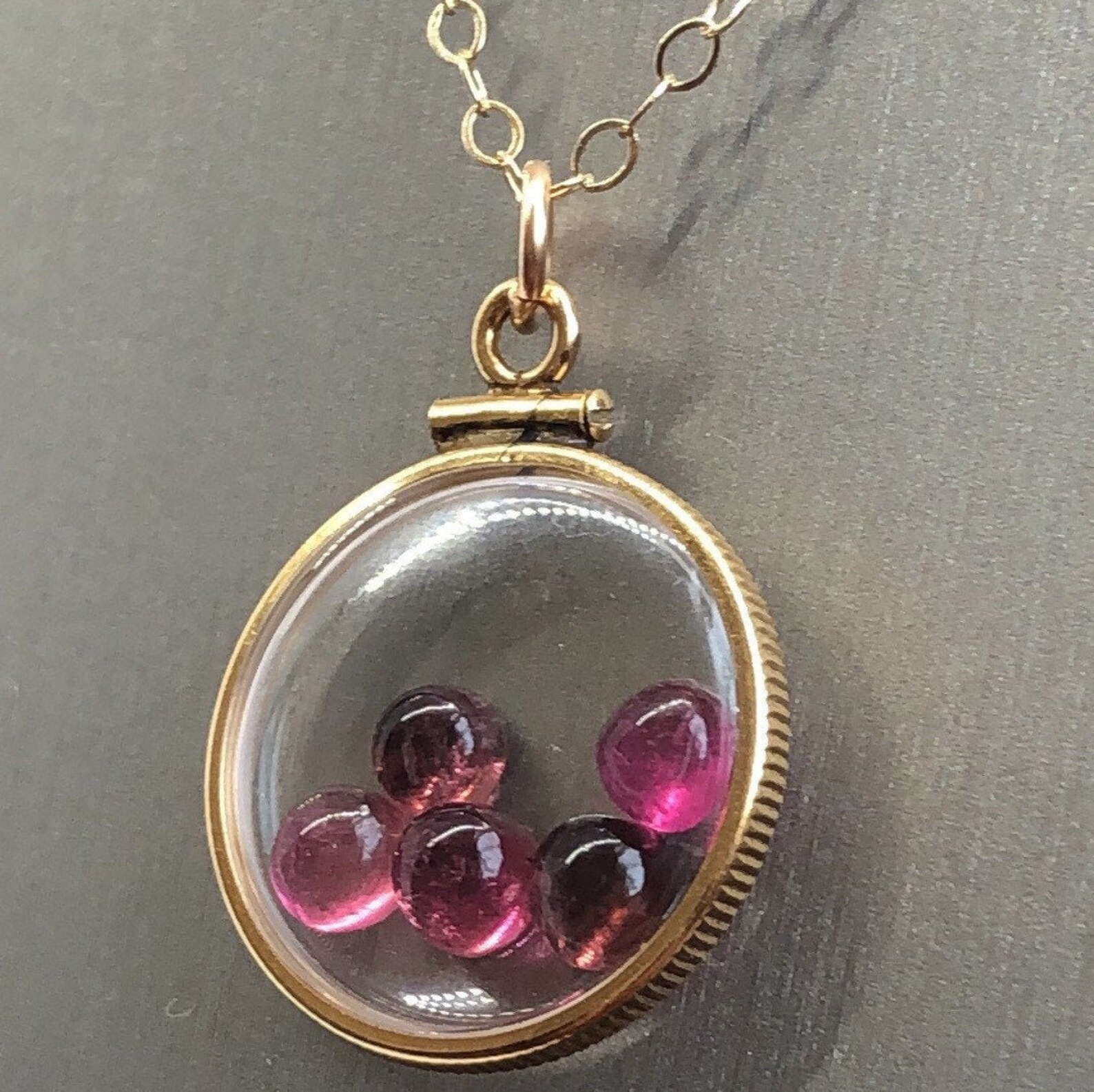 Vintage Tourmaline Shaker Locket 12k Gold Filled With Natural - Etsy