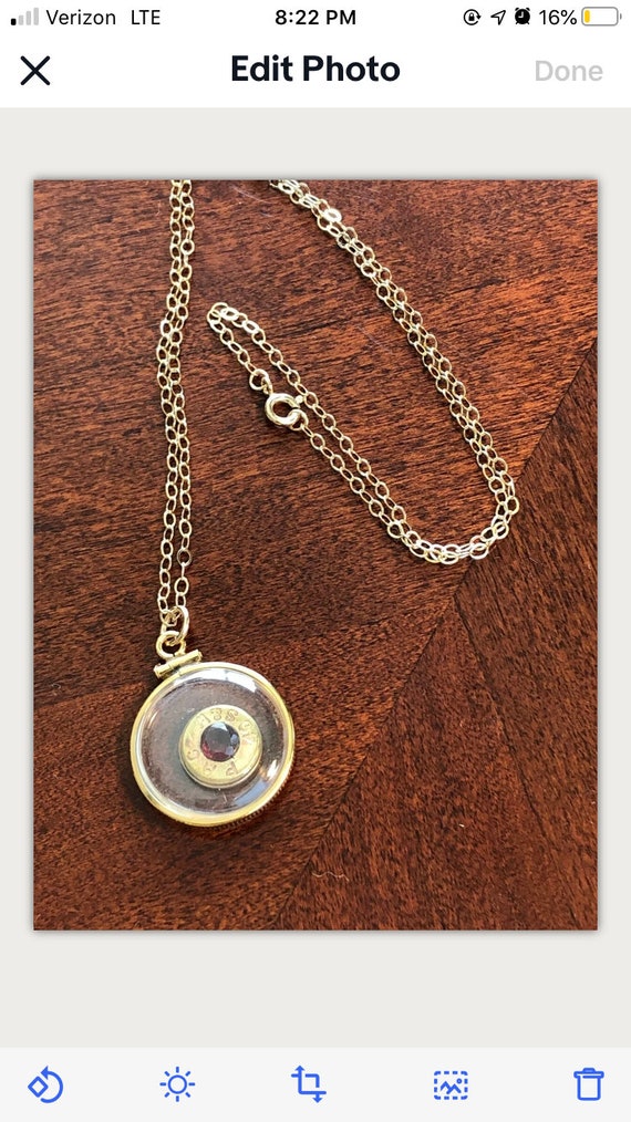 40 Cal Bullet Necklace With 5 Mm Garnet Vintage 12k Gold - Etsy