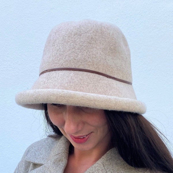 Felt Roll Brim Hat - Etsy