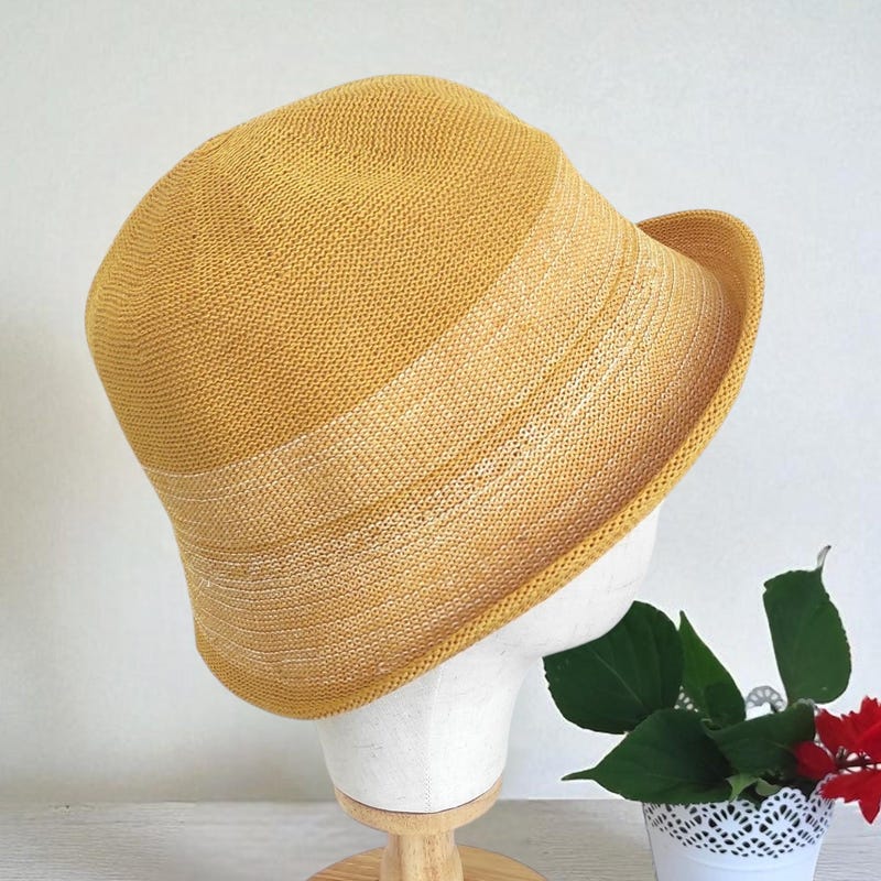 Vintage Yellow Bucket Hat - Etsy