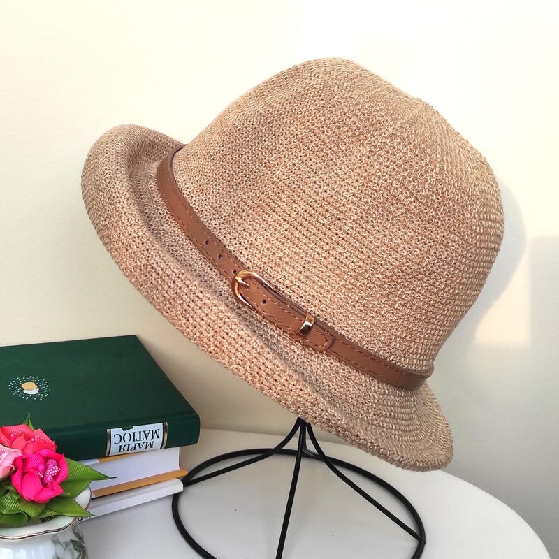 Vintage Straw Bucket Fedora - Etsy