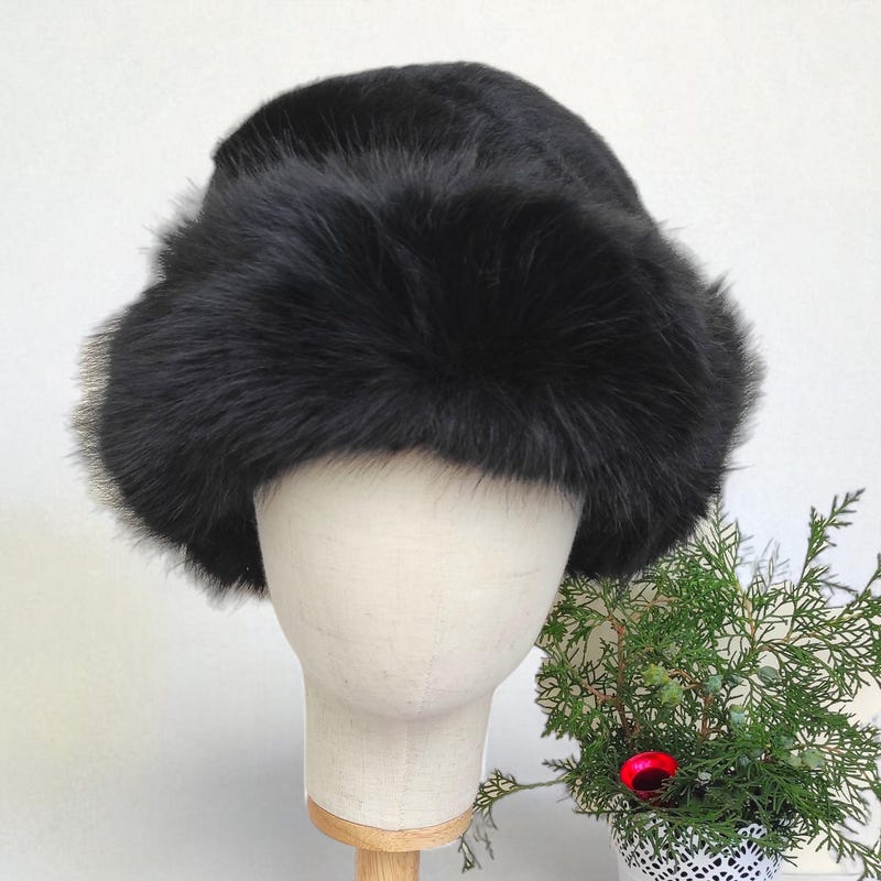 Black Mink Hat With Brim - Etsy