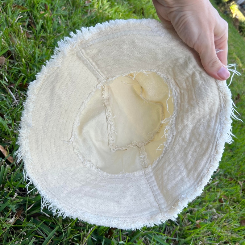 Sun Protection Distressed Bucket Hat, Canvas Hat Women, Frayed 100% ...