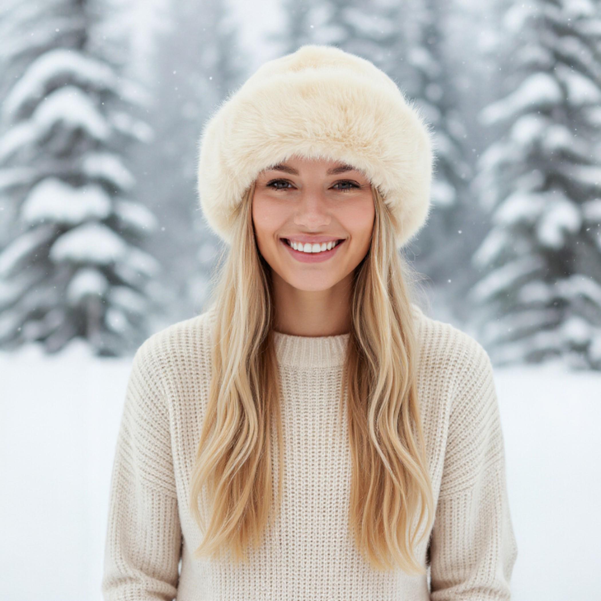 Extra Fluffy Faux Fur Bucket Hat for Women, Warm Cozy Winter Hat ...