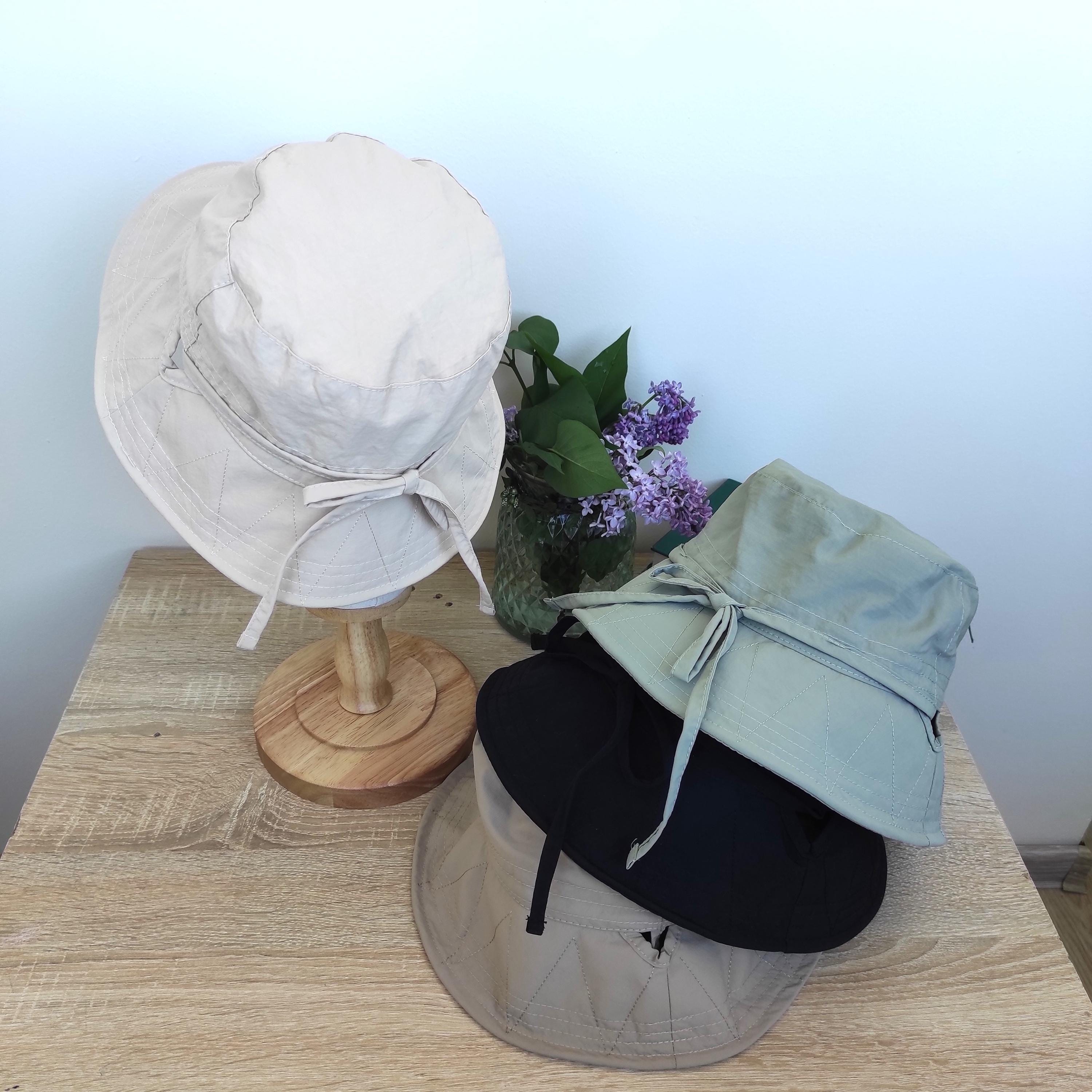 Wide Brim Bucket Hat Water Resistant Cotton Hat, Unisex Sun Hat, UV ...