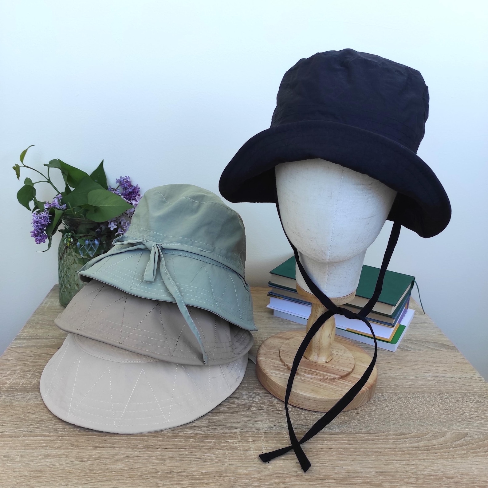 Wide Brim Bucket Hat Water Resistant Cotton Hat, Unisex Sun Hat, UV ...
