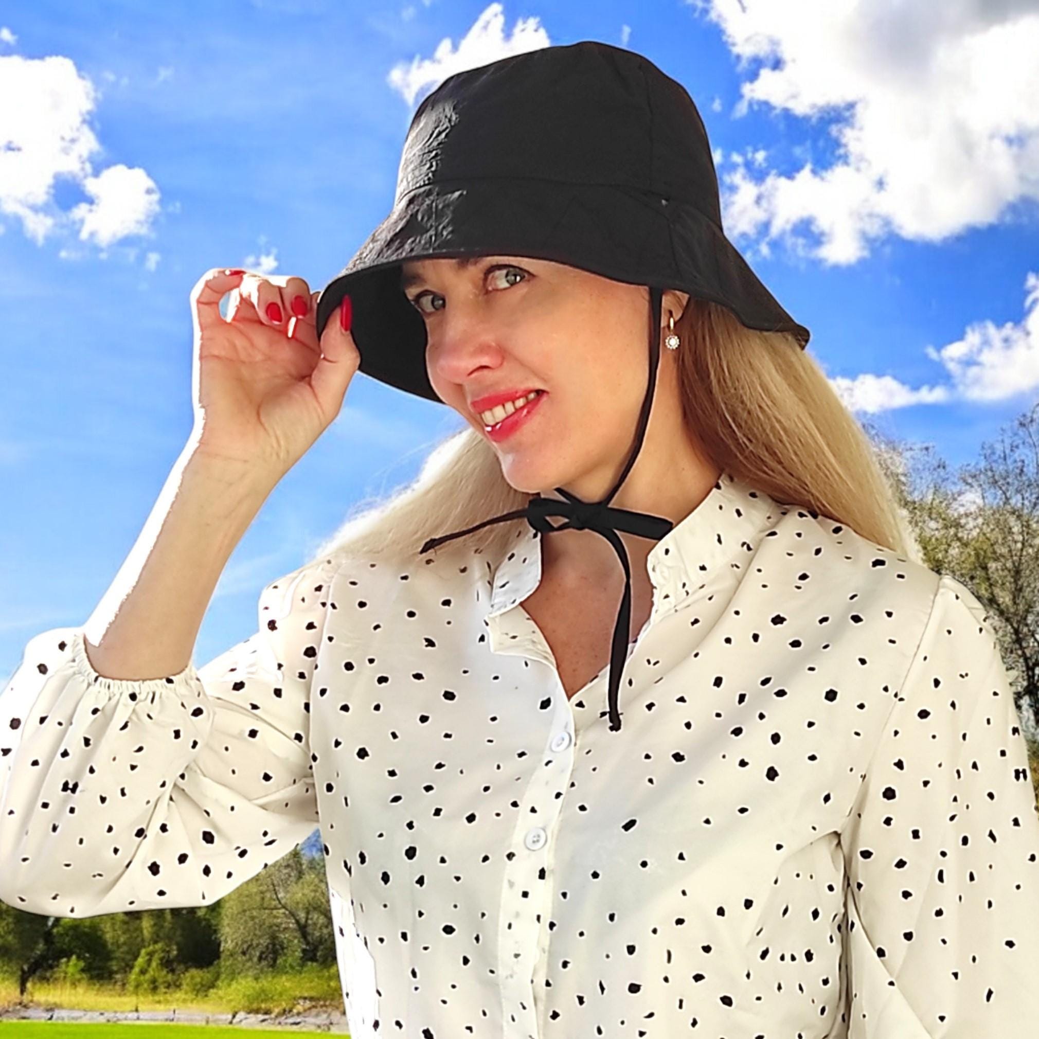 Wide Brim Bucket Hat Water Resistant Cotton Hat, Unisex Sun Hat, UV ...