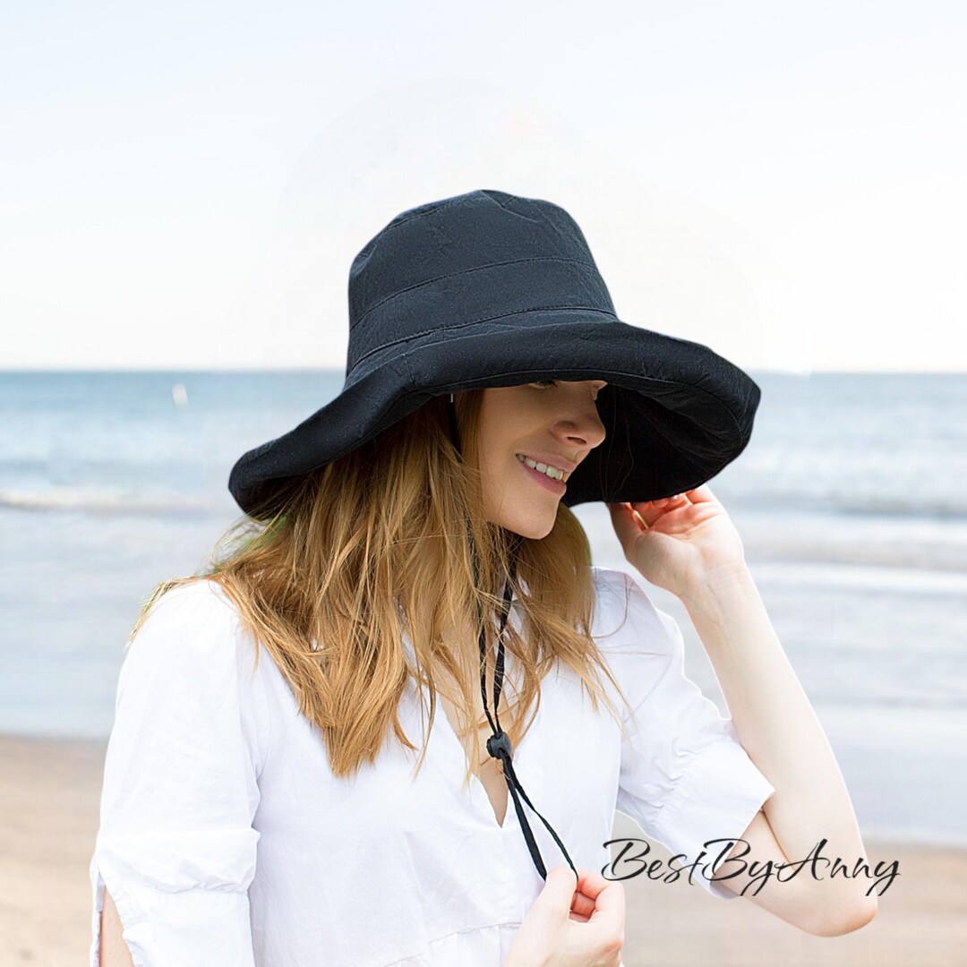Adjustable Extra Wide-brim Foldable Bucket Hat for Women - Soft ...
