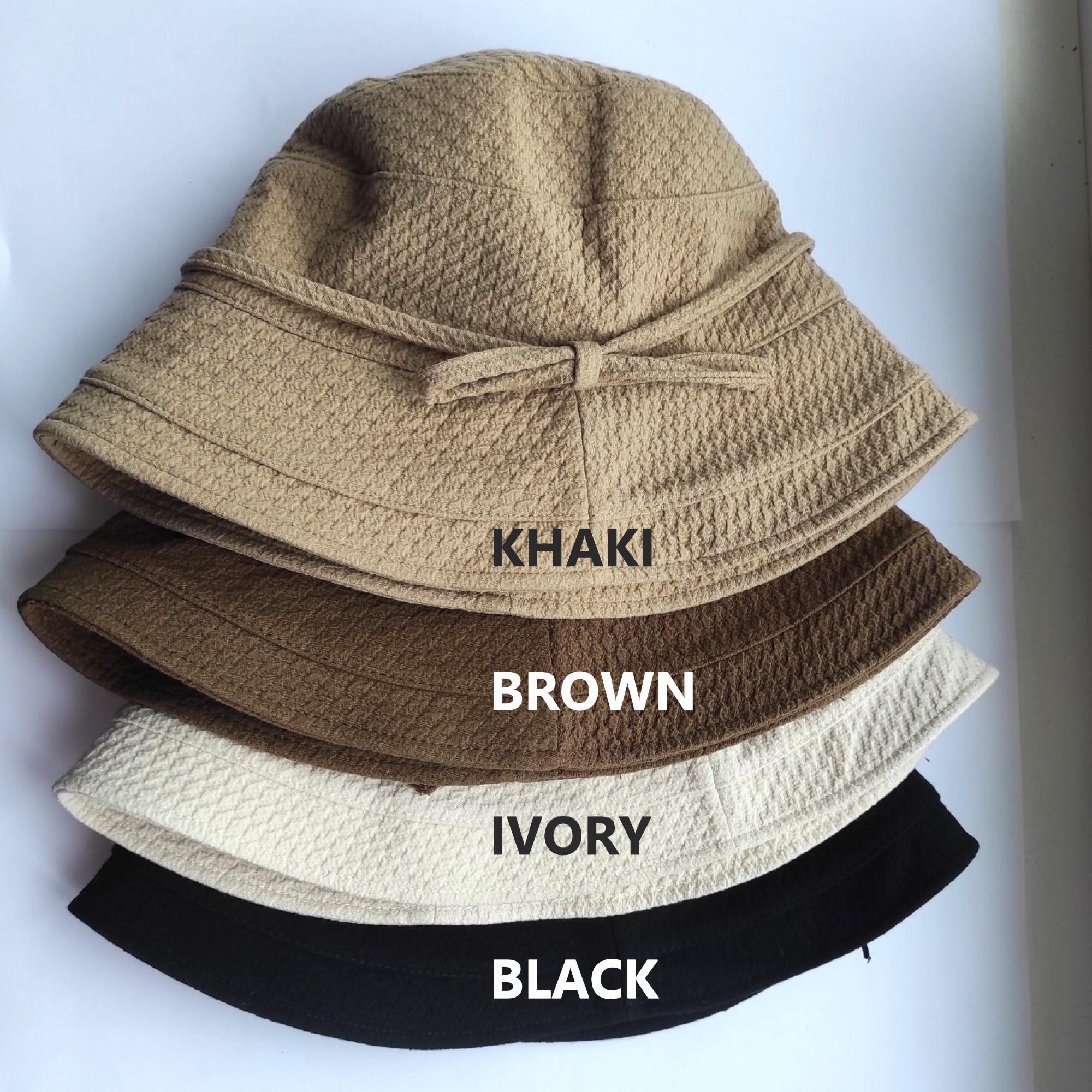 100% Cotton Stylish Summer Bucket Hat With Bow, Colorful Bucket Hat ...