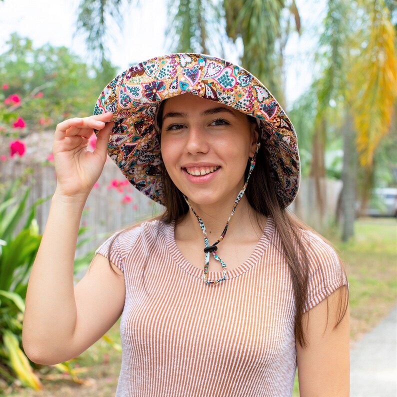 Summer Hats for Women, Womens Beach Hat Packable, Floral Sun Hat ...