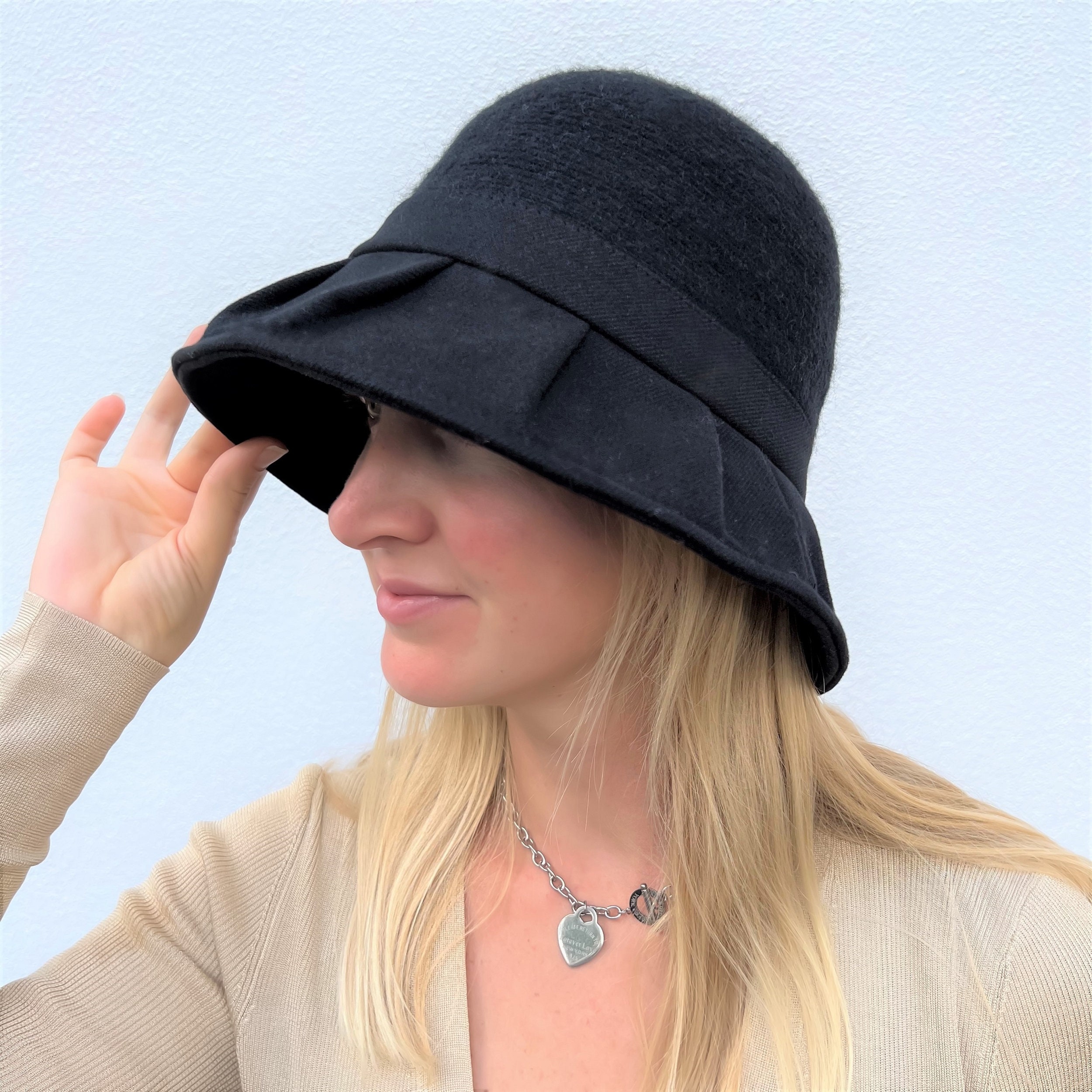 Handmade Wool Hat, Foldable Ladies Hat, Fall Winter Hat for Girl ...