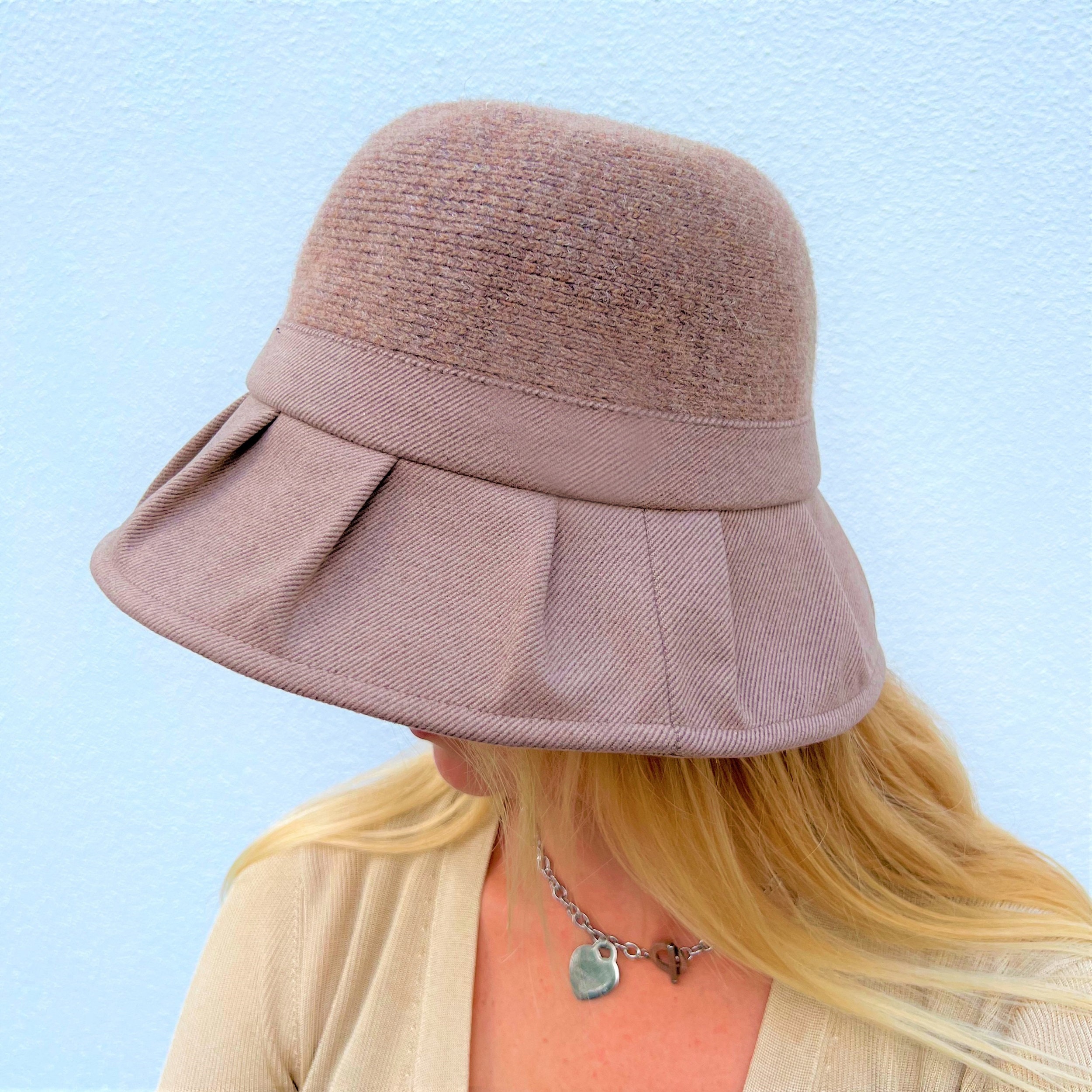 Handmade Wool Hat, Foldable Ladies Hat, Fall Winter Hat for Girl ...