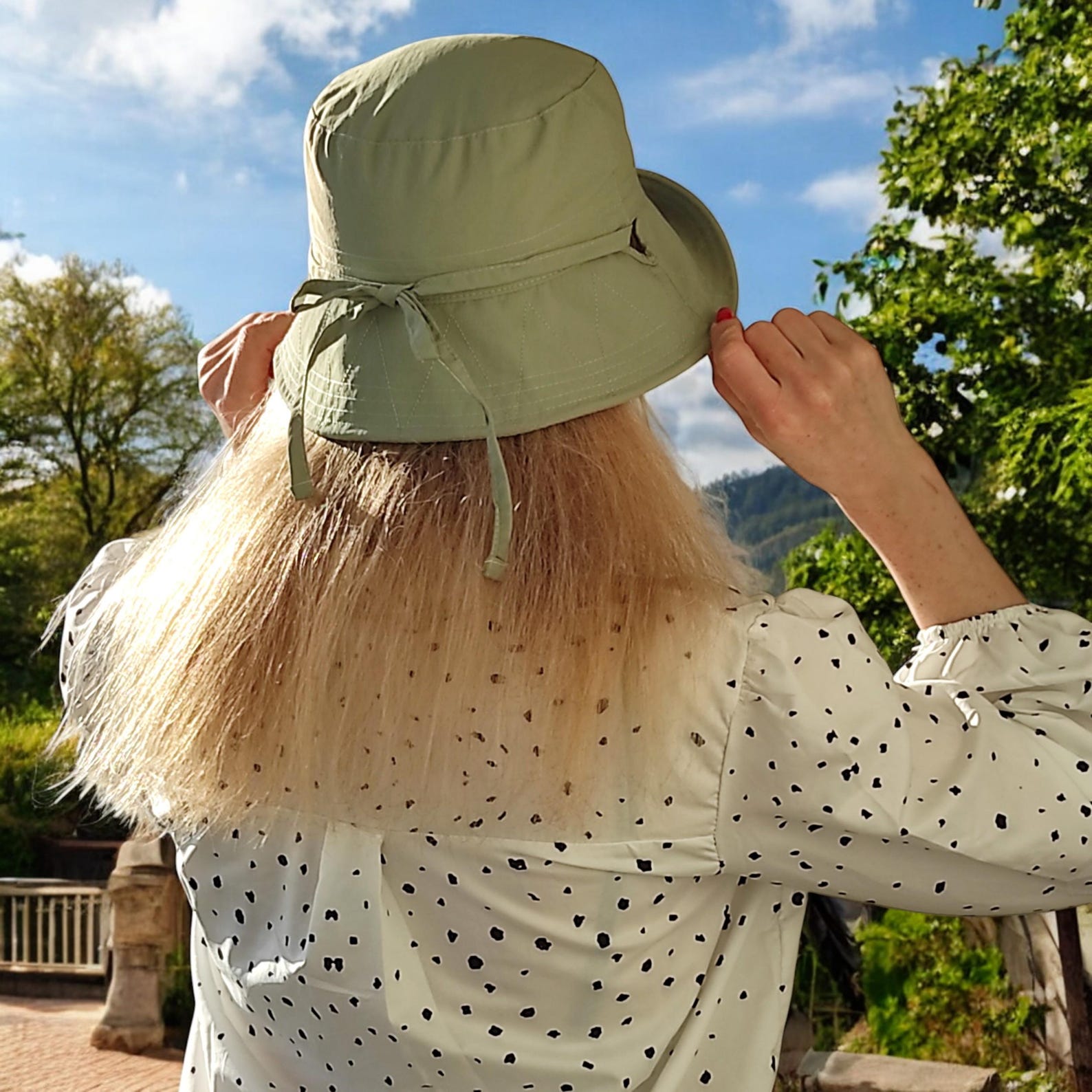 Wide Brim Bucket Hat Water Resistant Cotton Hat, Unisex Sun Hat, UV ...