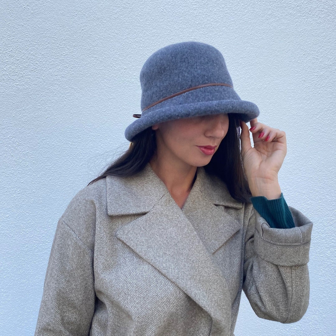 Cloche Hats for Women Wool Hats for Fall and Winter Warm Bucket Hat for ...