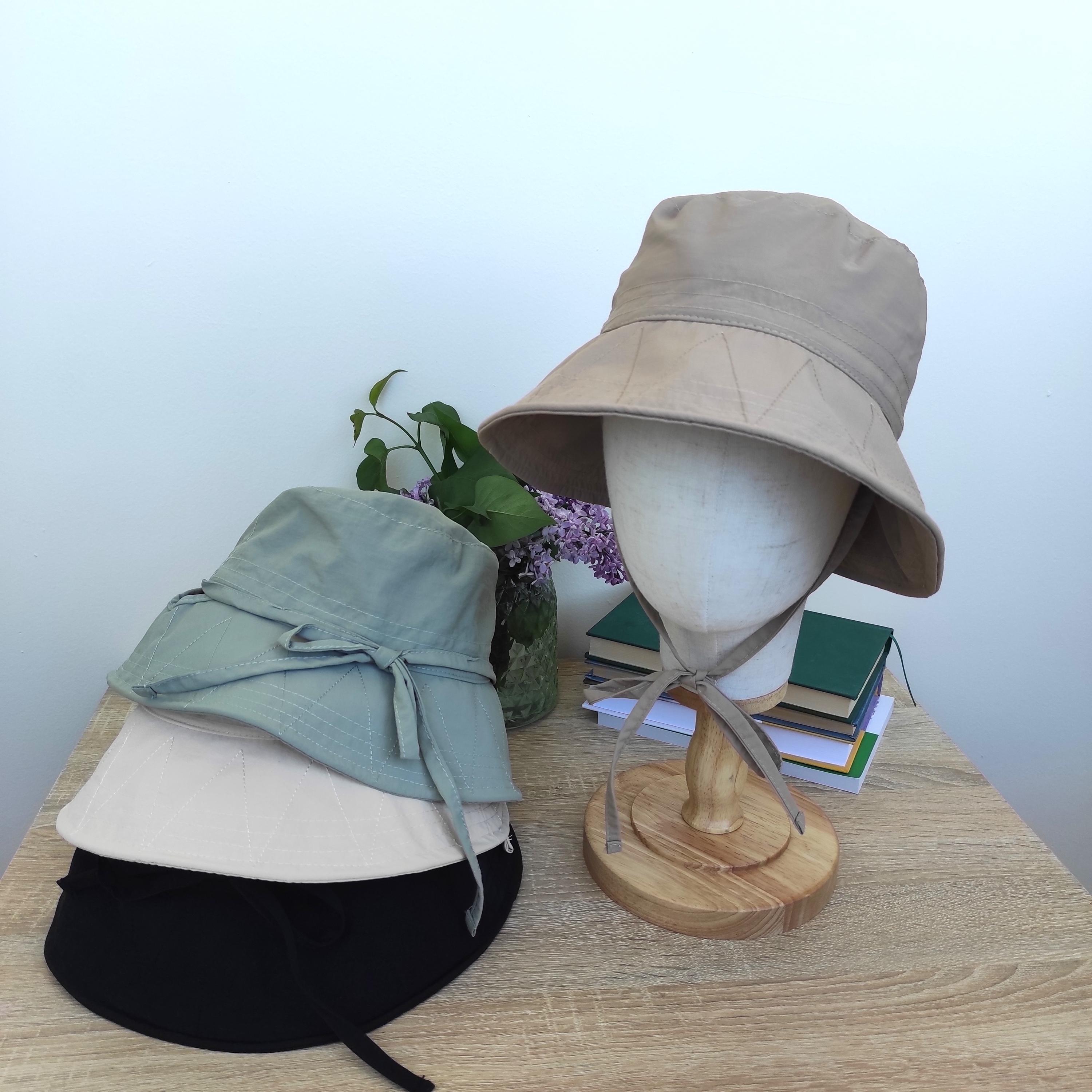 Wide Brim Bucket Hat Water Resistant Cotton Hat, Unisex Sun Hat, UV ...
