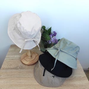 Wide Brim 3" Sun Hat Women Bucket Cloth Hat Wide Brimmed Sunhat SPF ...