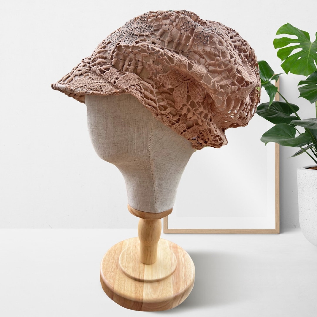 Slouchy Spring Summer Beanie Hat for Women Lightweight Lace Newsboy Cap ...