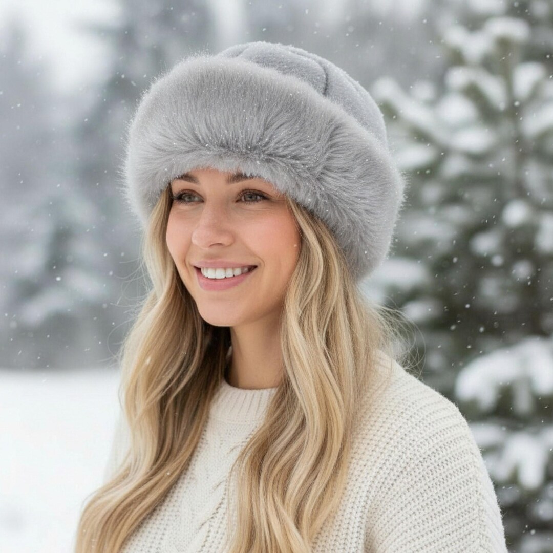 Extra Fluffy Faux Fur Bucket Hat for Women, Warm Cozy Winter Hat ...