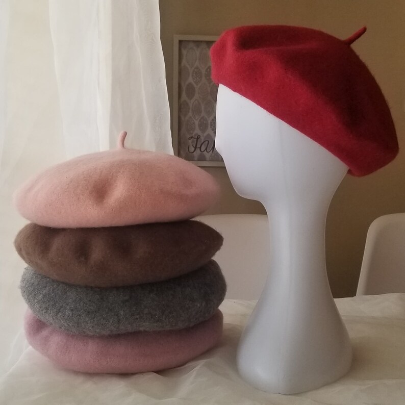 Red Beret Hat French Wool Beret Red Winter Hat 1940s - Etsy