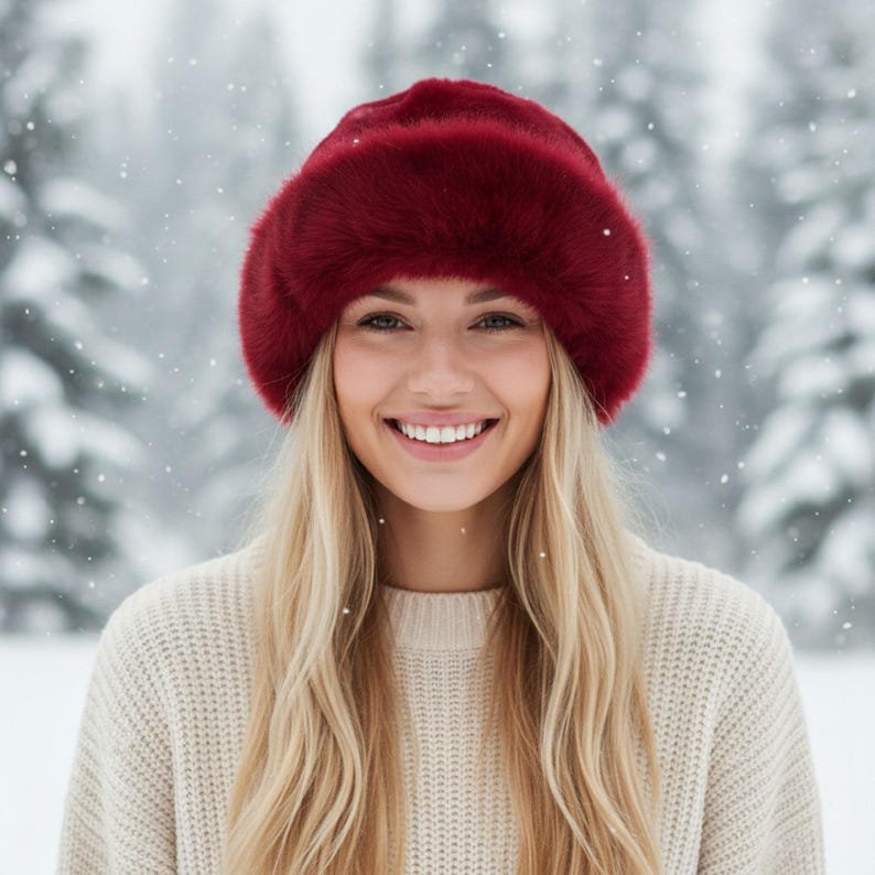 Extra Fluffy Faux Fur Bucket Hat for Women, Warm Cozy Winter Hat ...