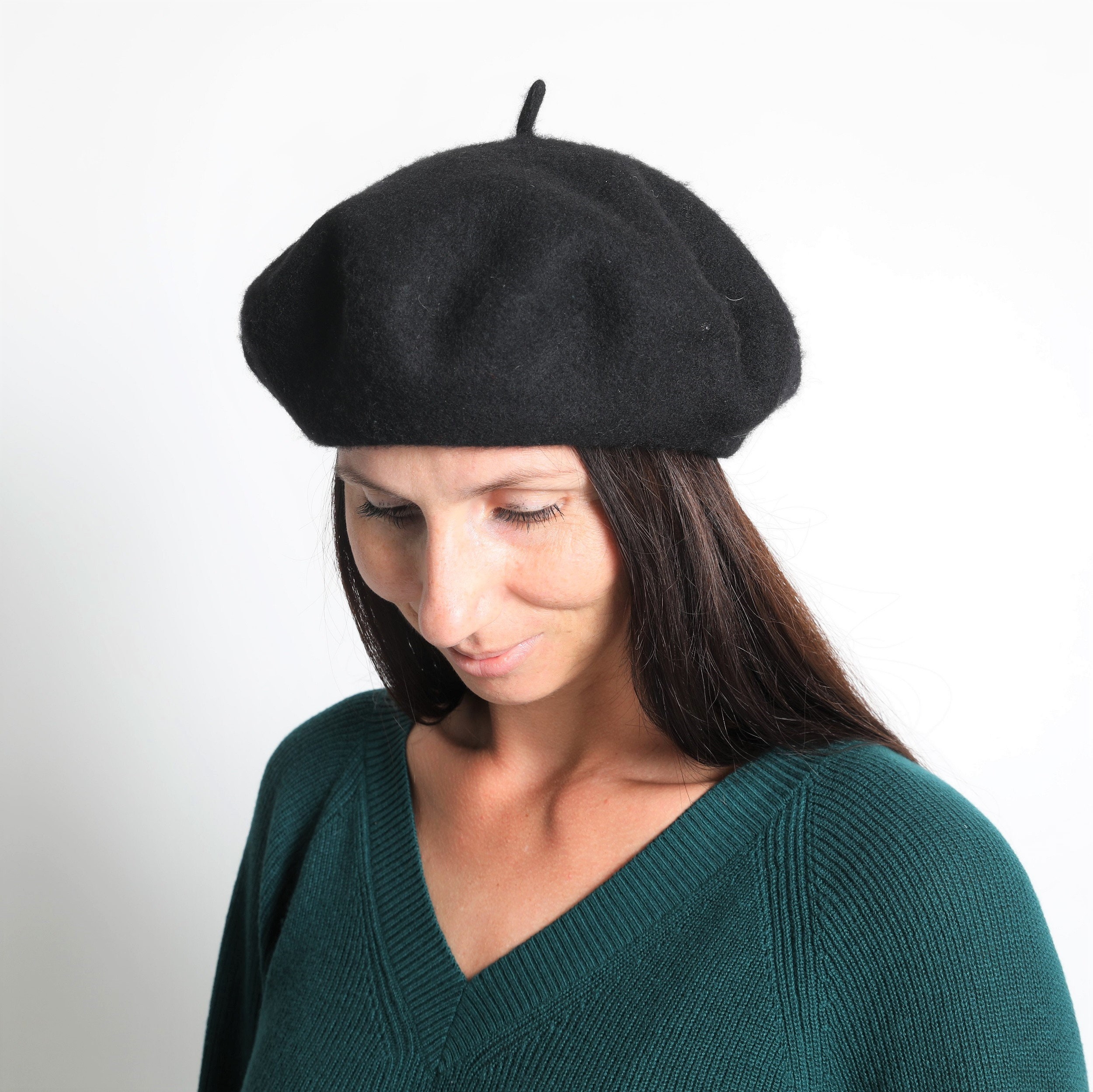 Red Beret Hat, French Wool Beret, Red Winter Hat, 1940s Fashion, Basque ...