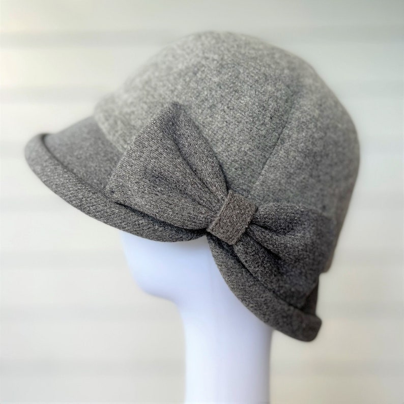 Women Cloche Hat With Cute Bow Wool Winter Cloche Black Hat - Etsy