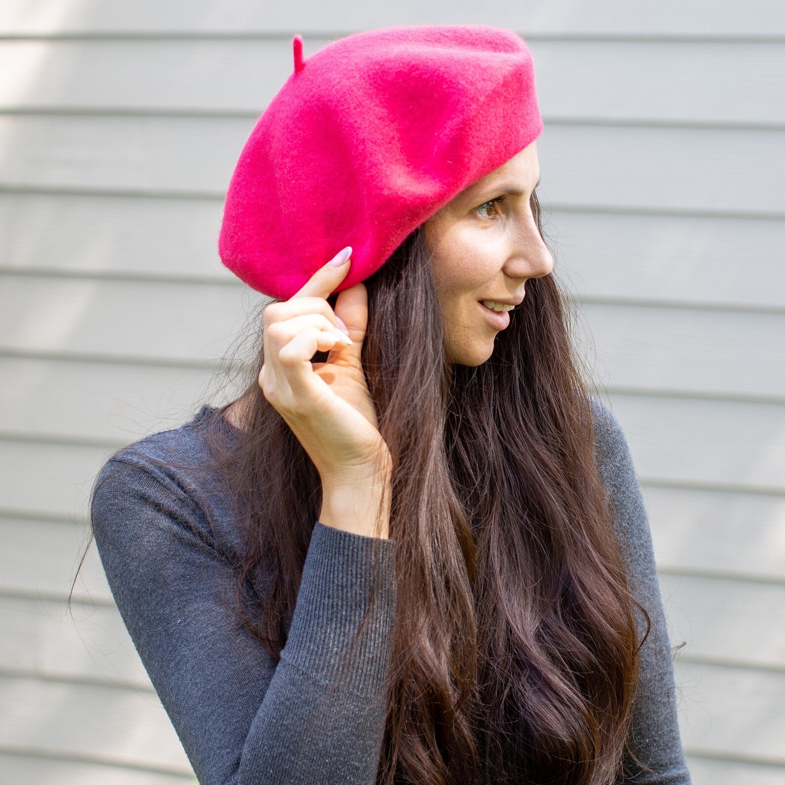 Red Beret Hat, French Wool Beret, Red Winter Hat, 1940s Fashion, Basque ...
