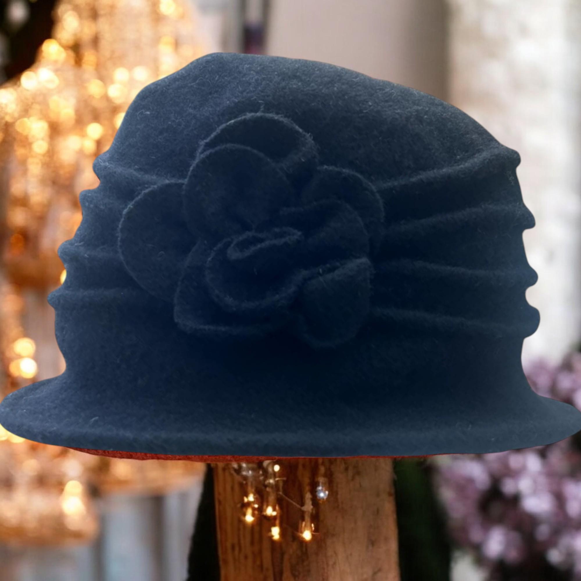Retro Winter Cloche Hats With Flower Flapper Hat for Women - Wool Hats ...