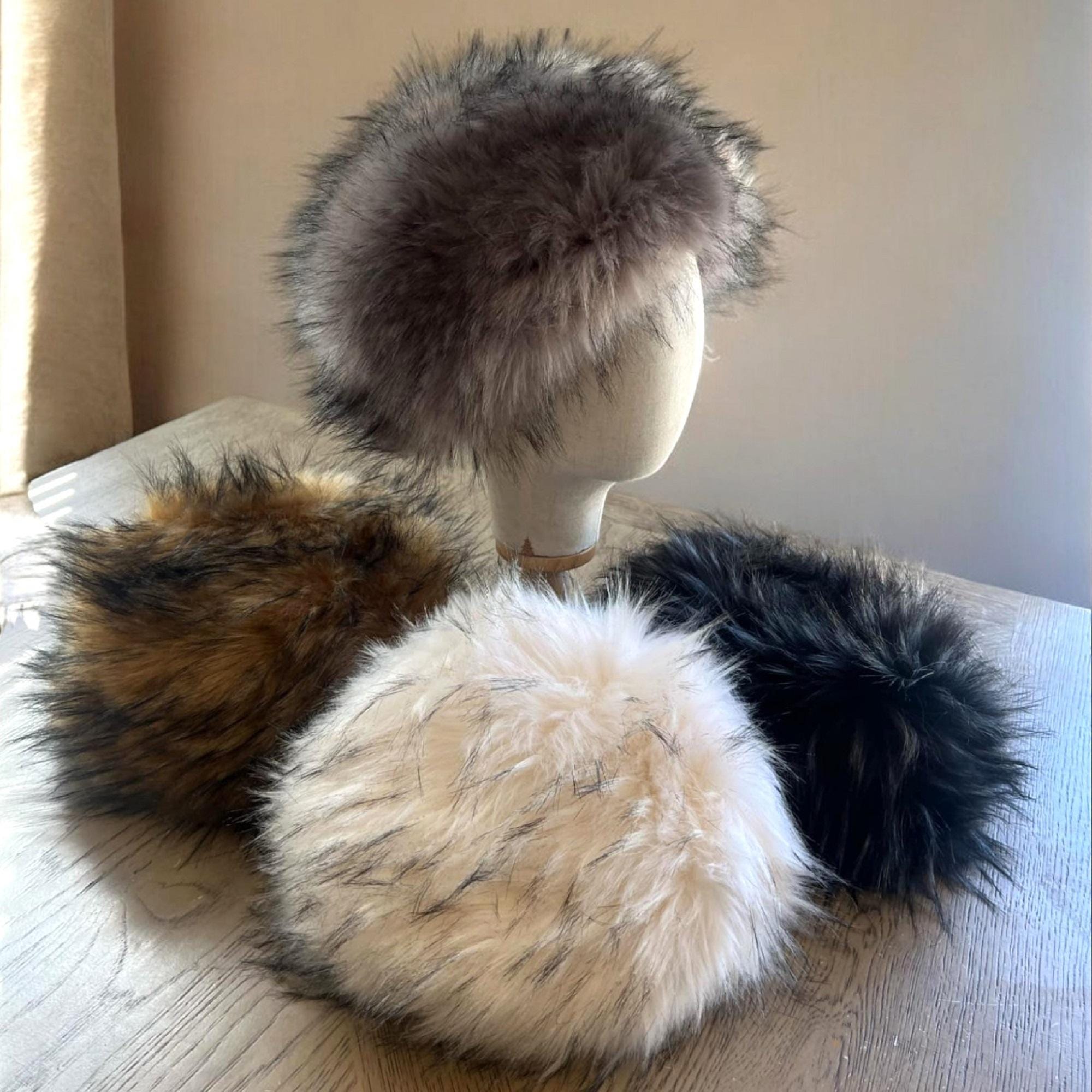 Extra Fluffy Faux Fur Bucket Hat for Women, Warm Cozy Winter Hat ...
