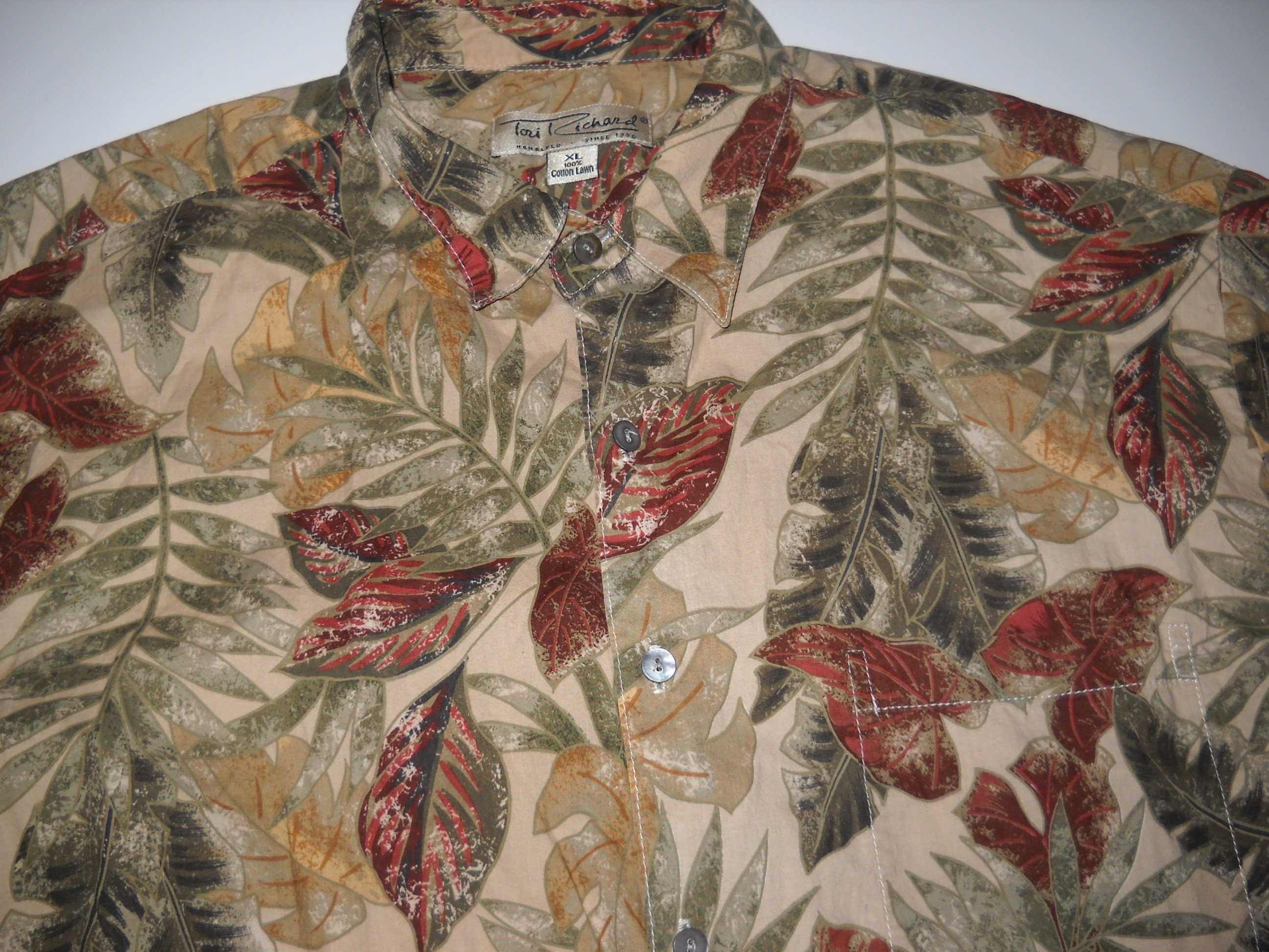 Tori Richard Honolulu Authentic Island Crafted, Men's Xlarge 100% ...